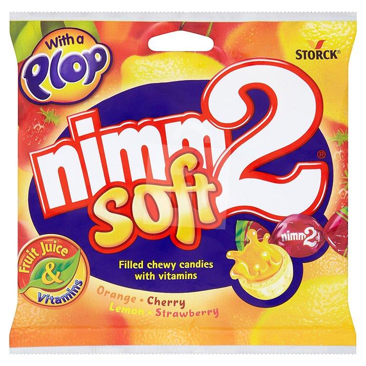 Cukríky ovocné Nimm2 soft plop pomaranč-čerešňa-citrón-jahody s obsahom ...